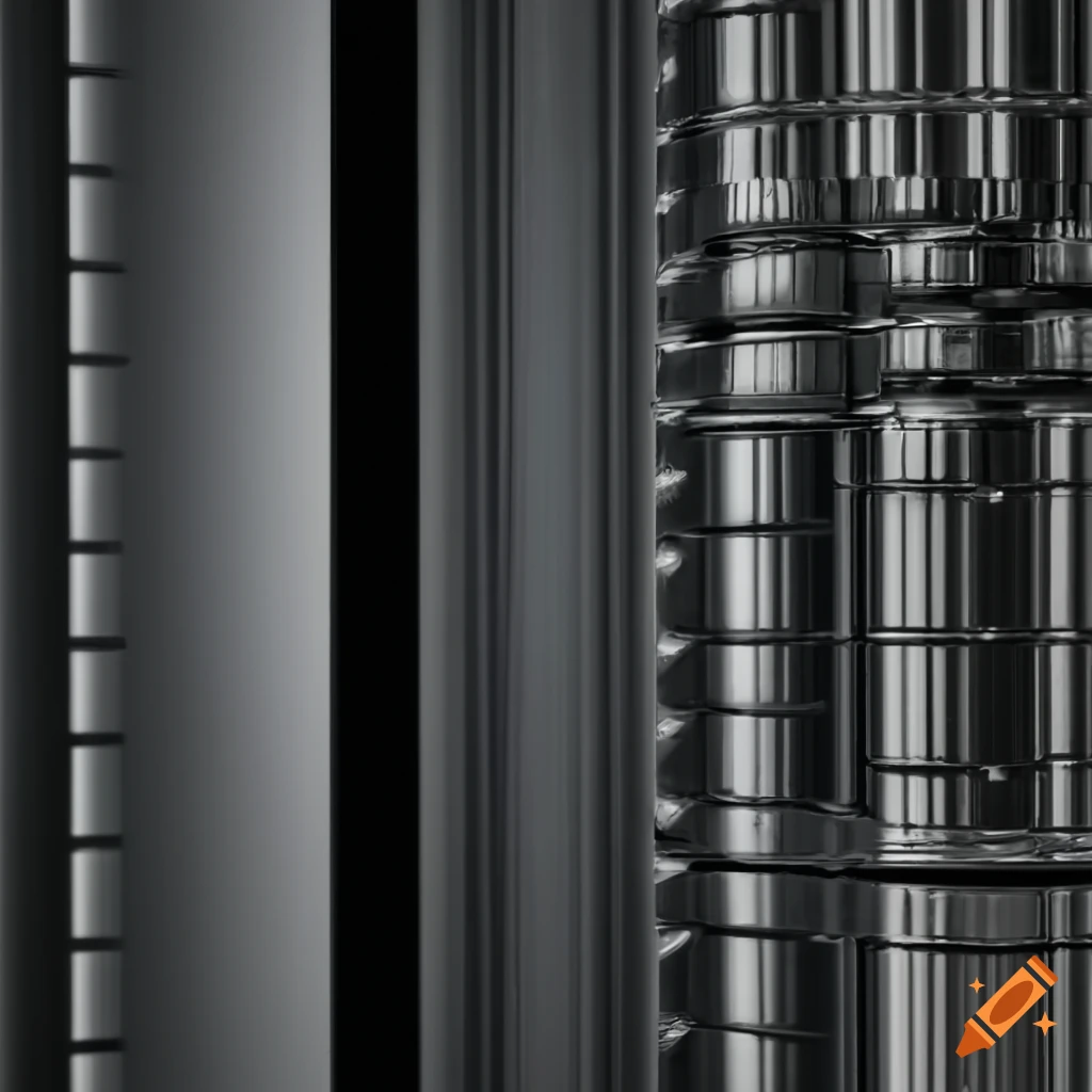 Shiny metal column tiles