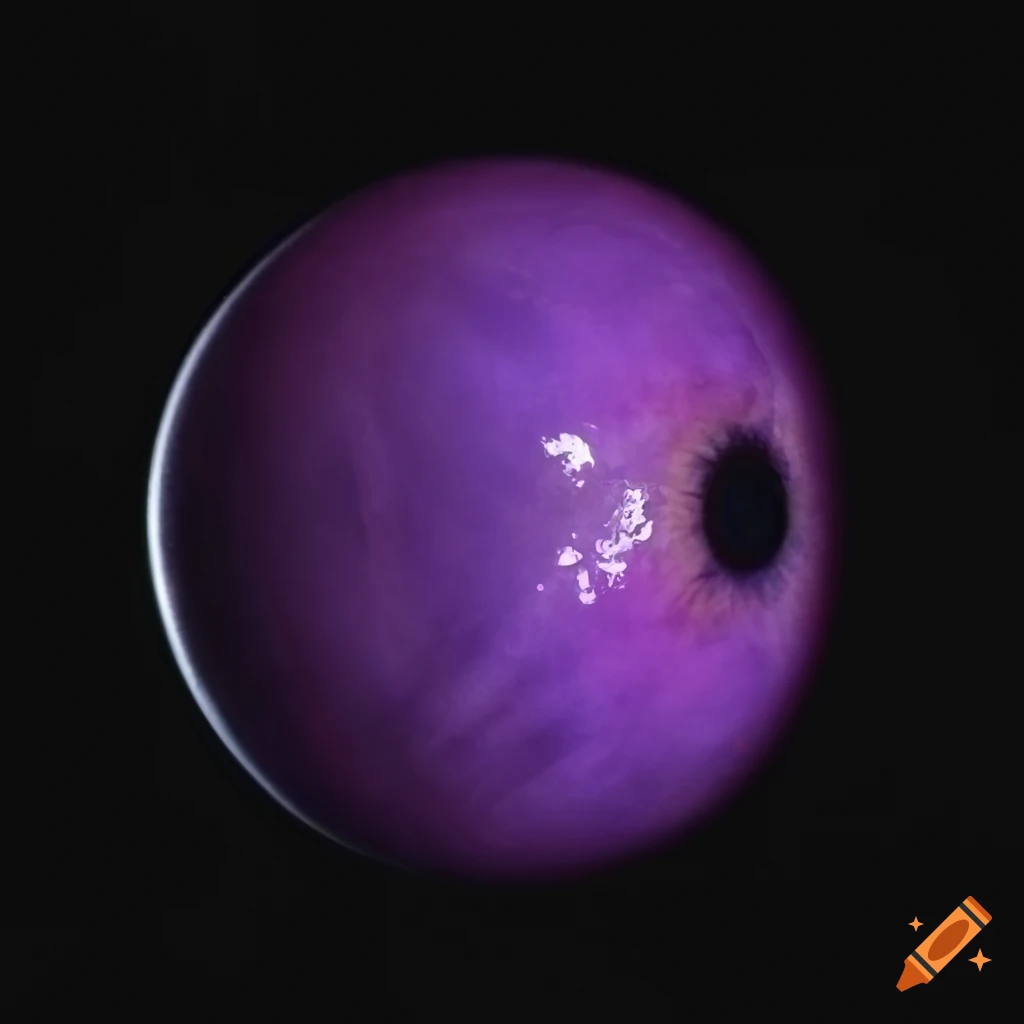 Purple eyeball looking sideways