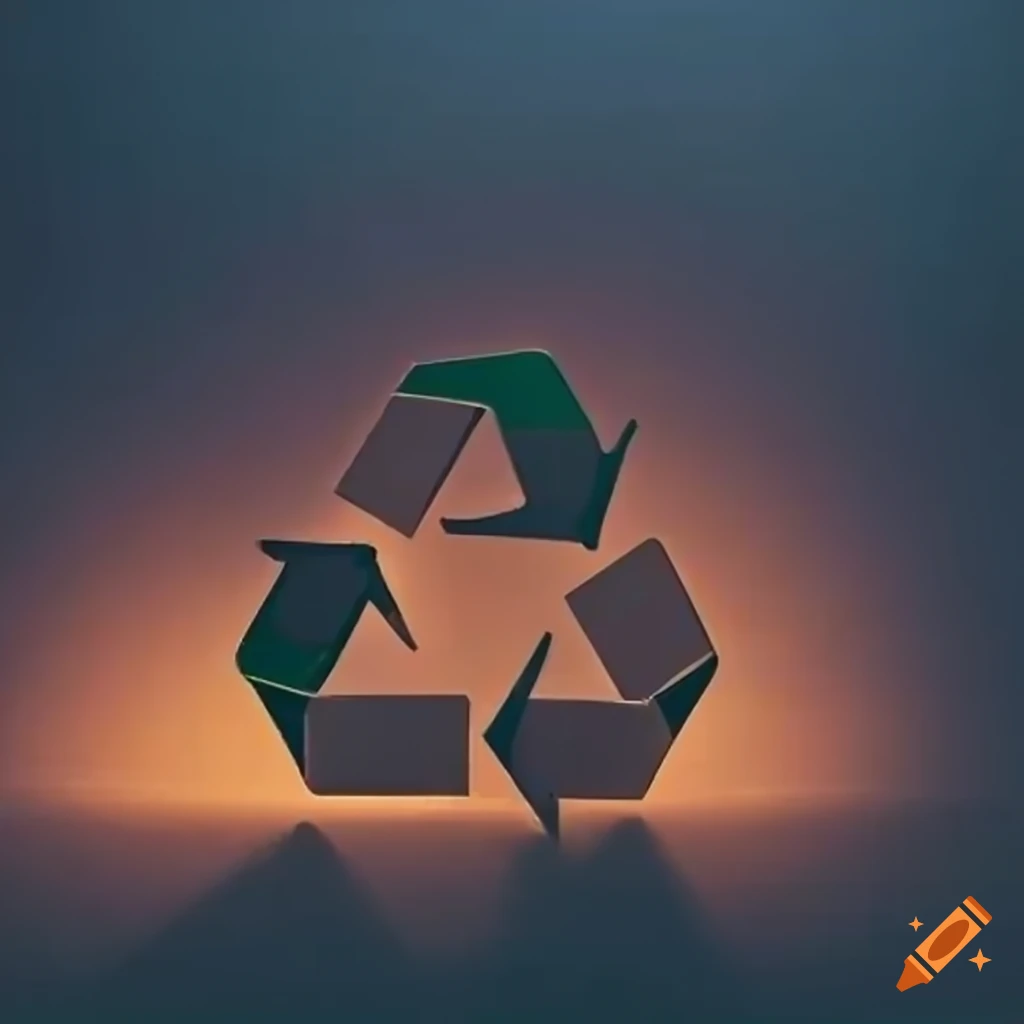 Container port with recycling symbol