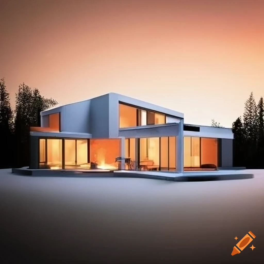 Architectural design of a house on Craiyon