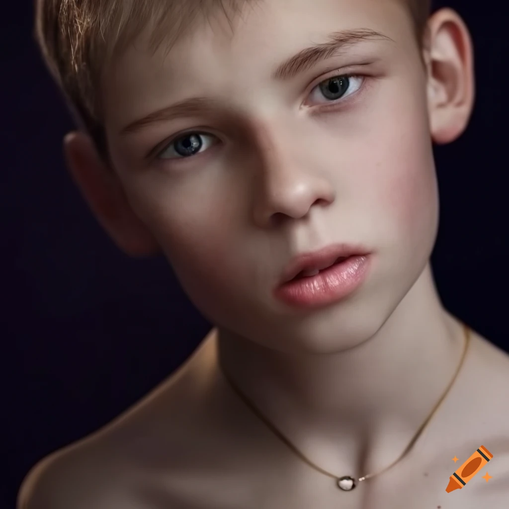 High-quality portrait of a sensitive teenage boy on Craiyon