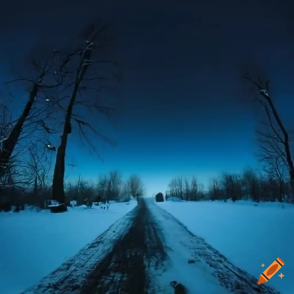 Shattered city in winter on Craiyon