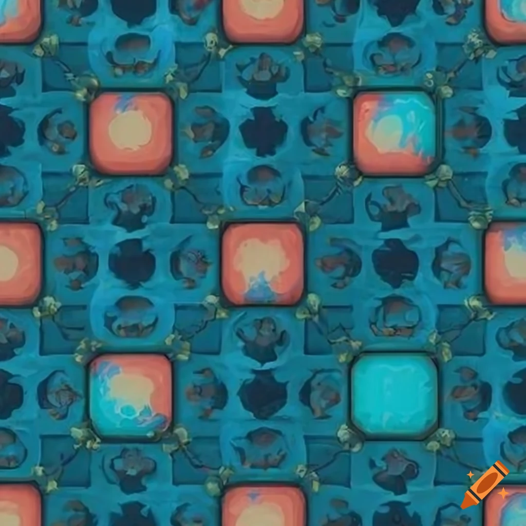 Handpainted classic tiles pattern