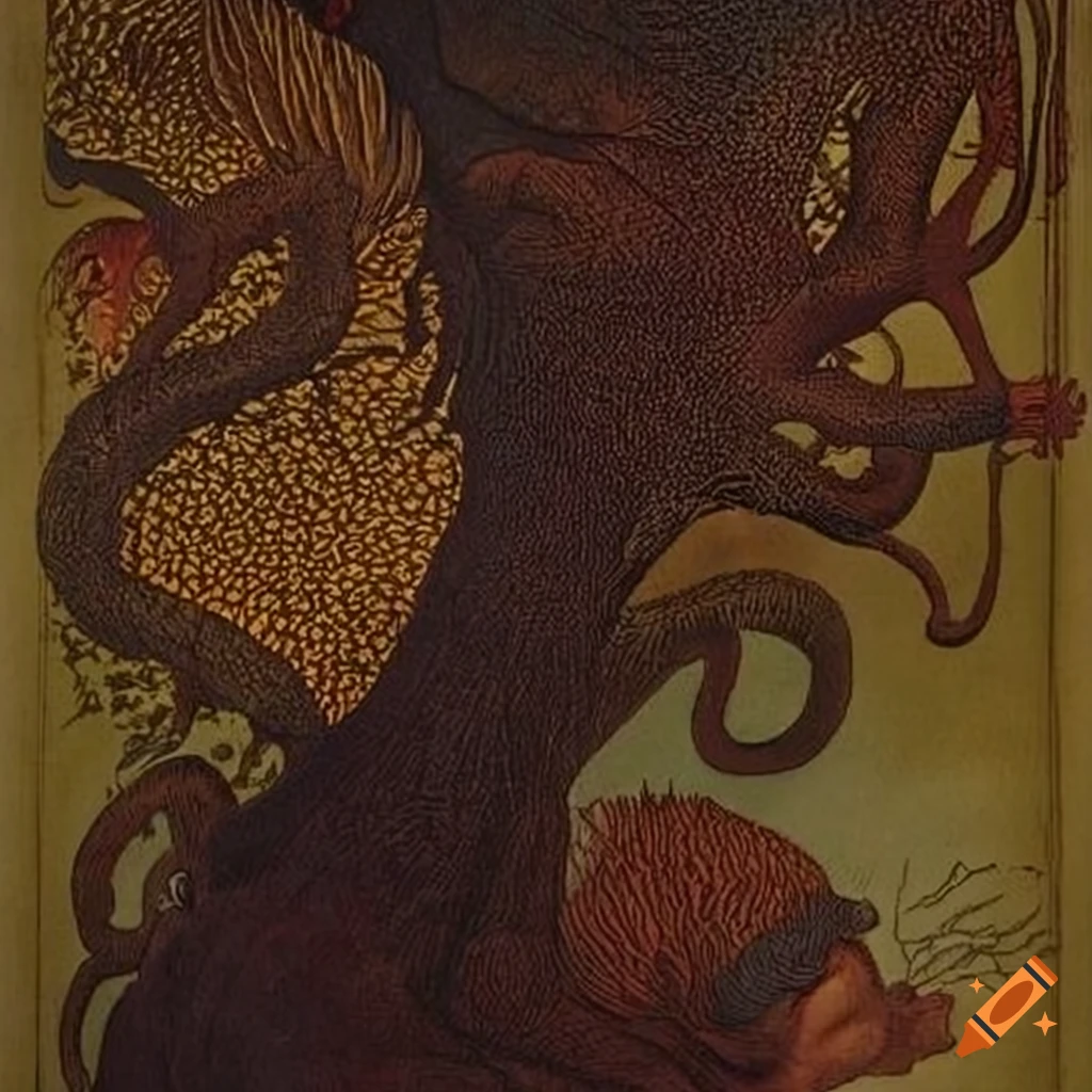 Antique science book illustrations of strange and unknown creatures on ...