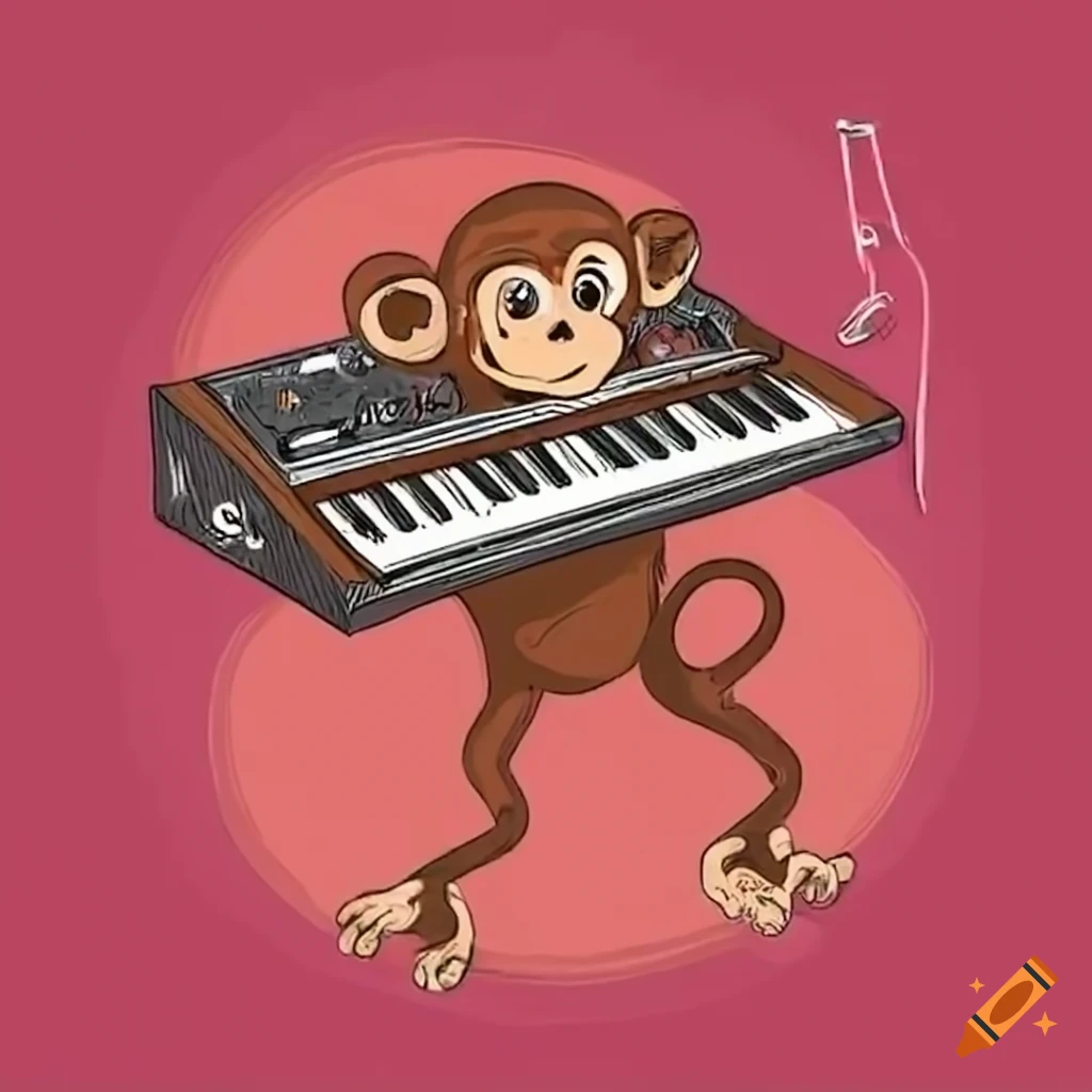 Monkey playing synthesizer on Craiyon