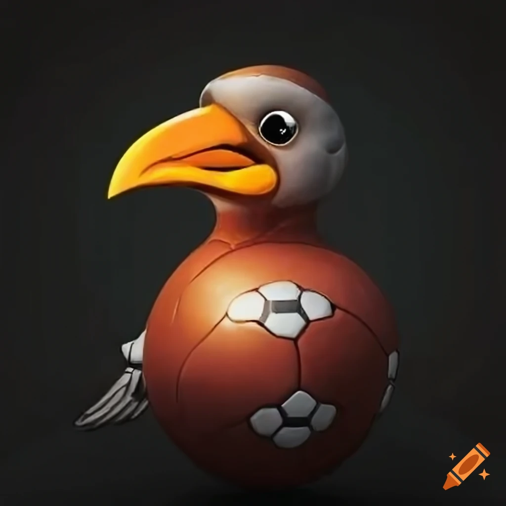 Bird playing football