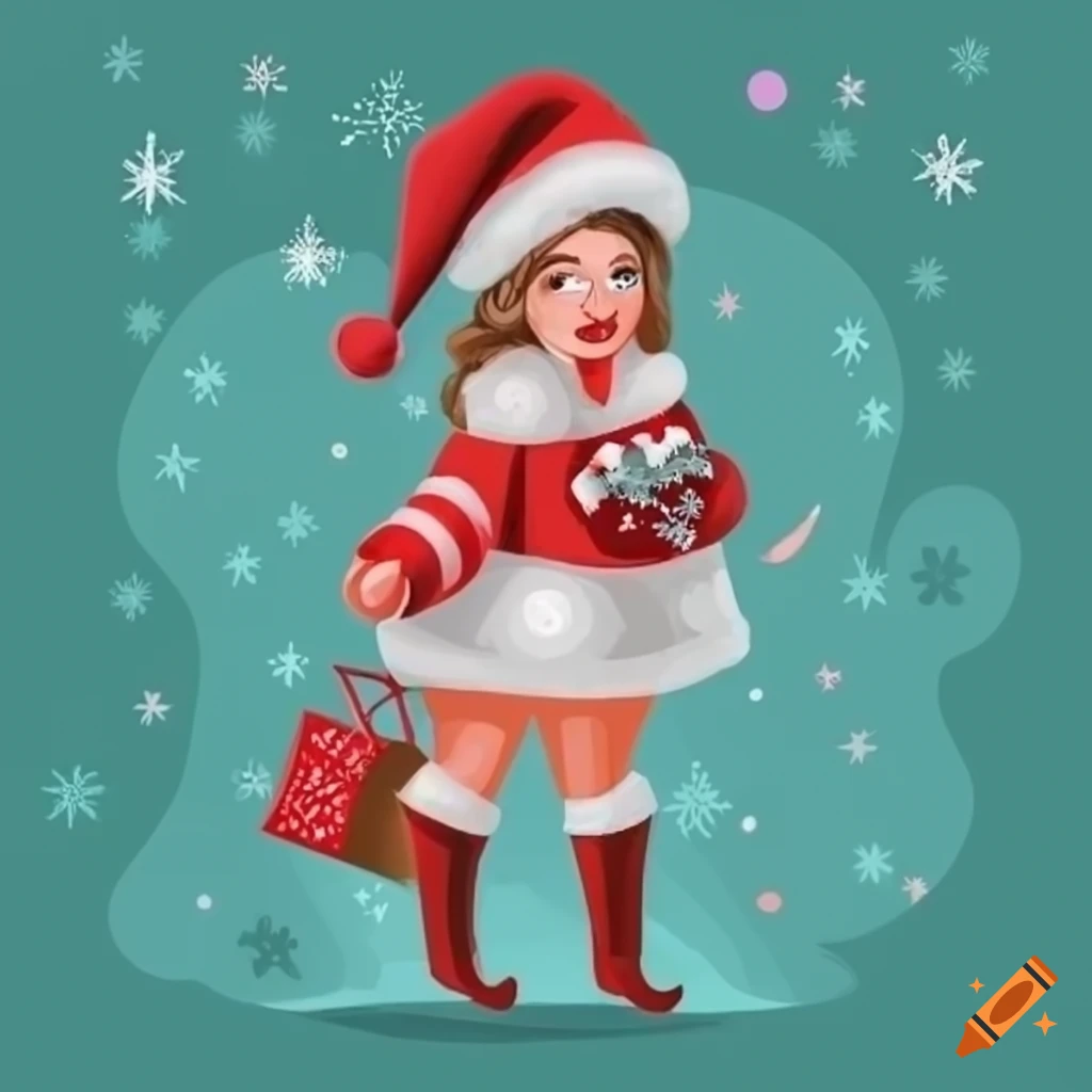Women-themed Christmas and New Year SVG vector images on Craiyon