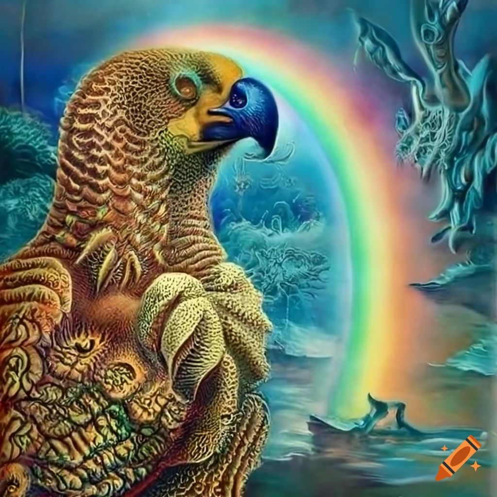 Calligraphy art with occult vulture design on Craiyon