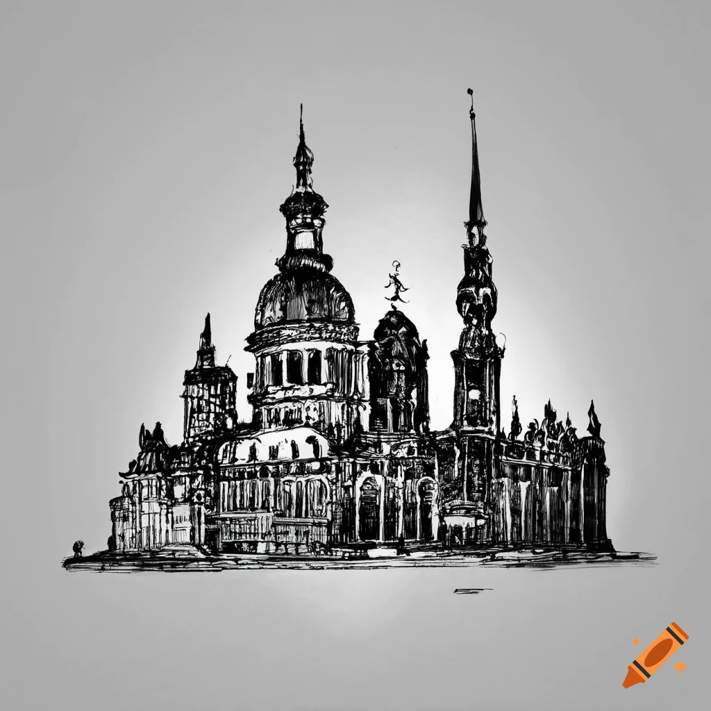 Sketch of dresden skyline