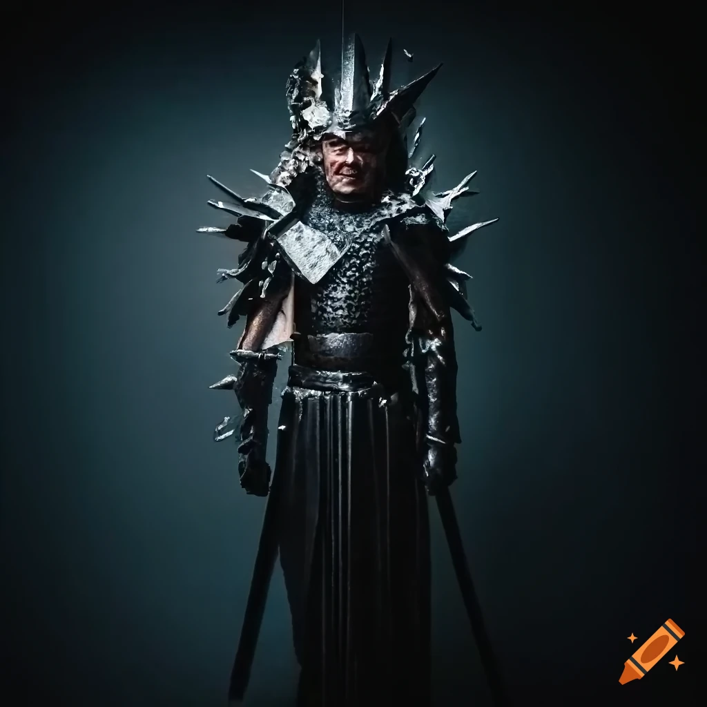 Image of a menacing dungeon lord in spiked armor on Craiyon