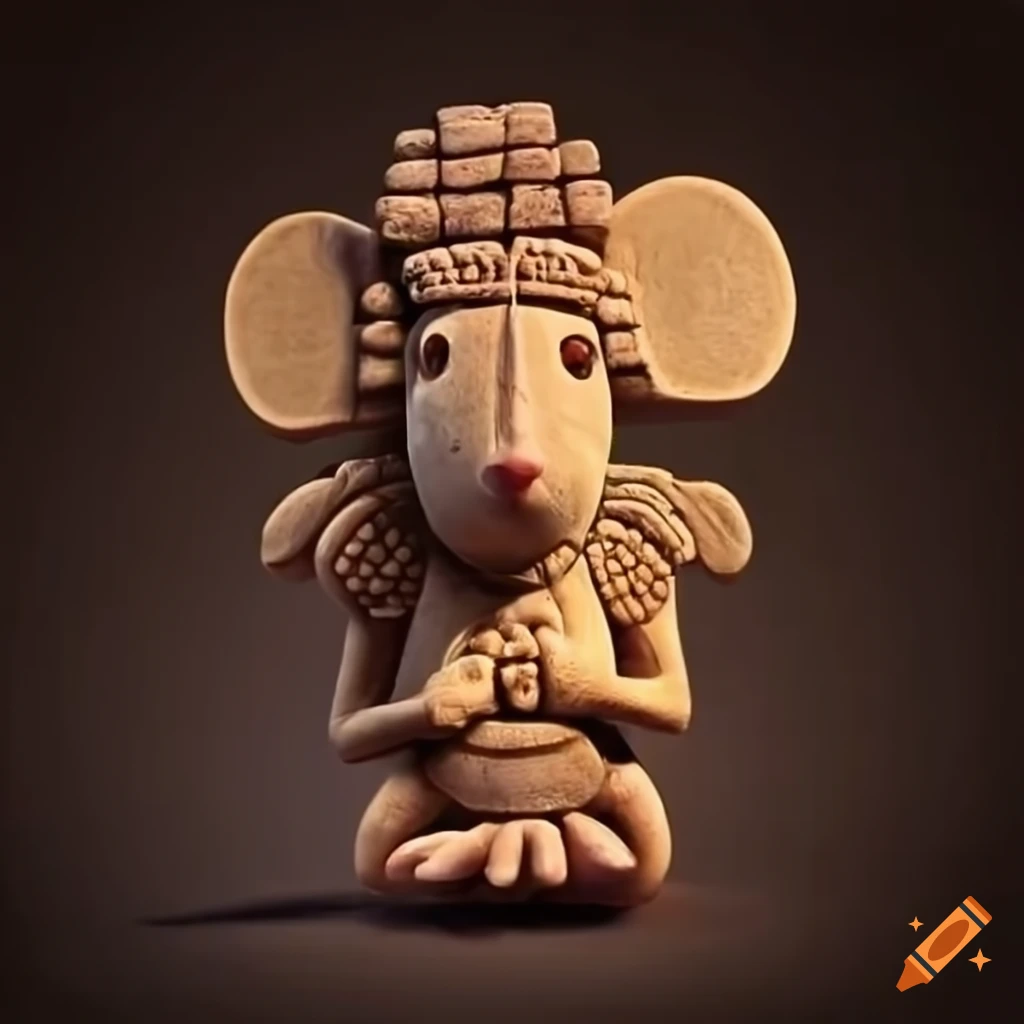 Mayan-style artwork of a mouse