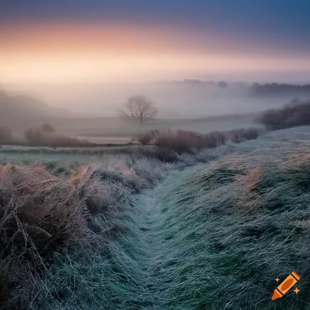 Frosty morning in the british countryside