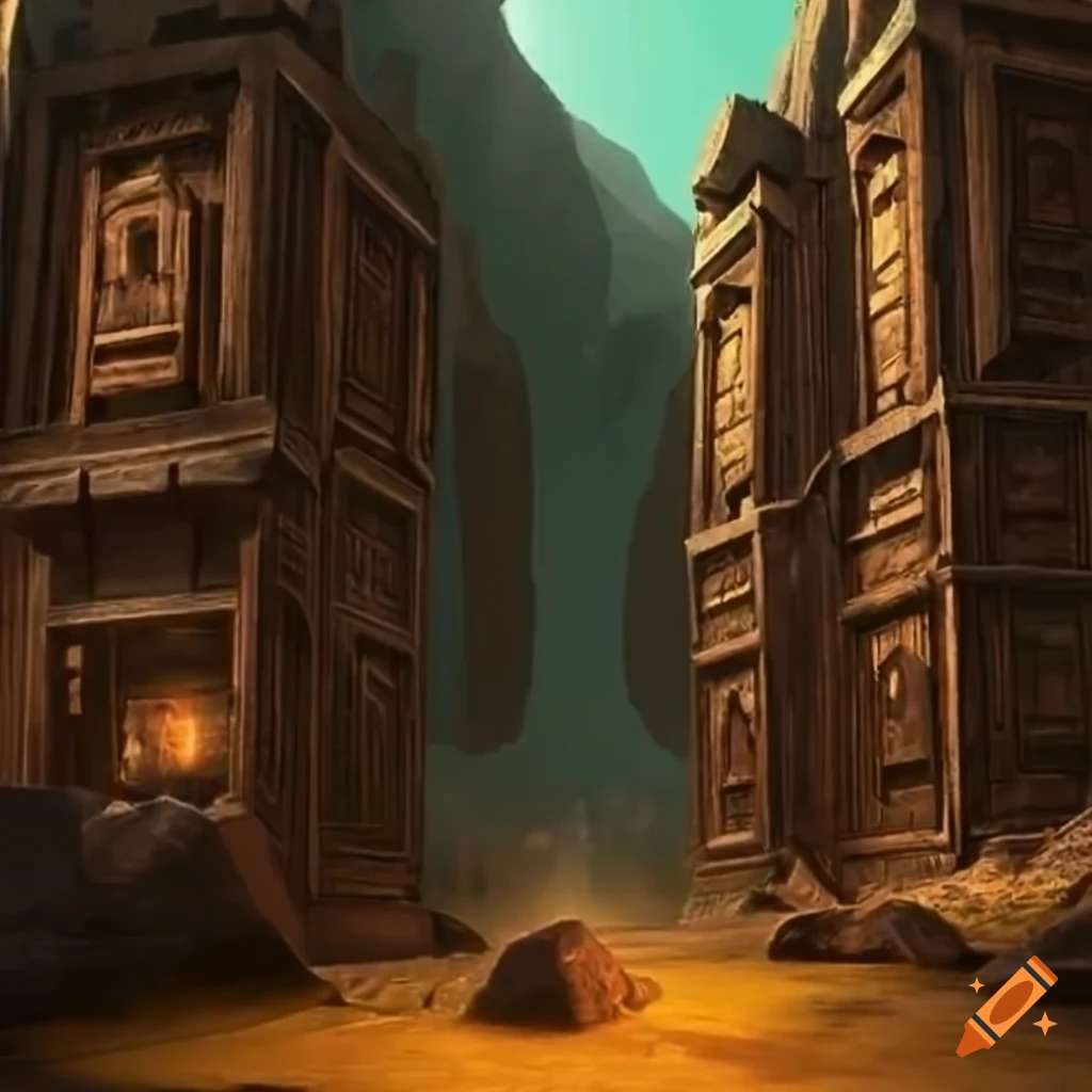 Antique ruins background for 2d rpg video games daylight yellow tones ...