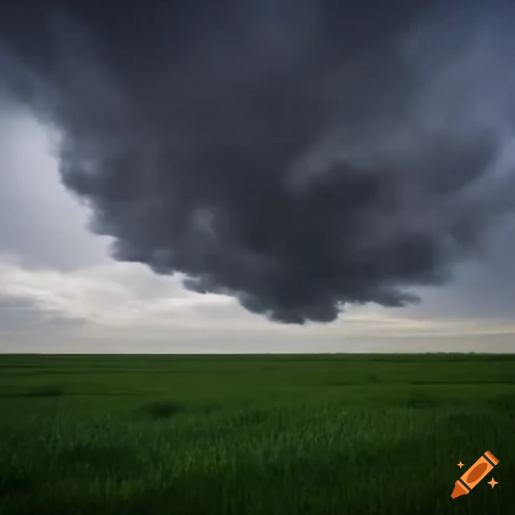 Twin tornadoes striking the plains under a dark sky on Craiyon