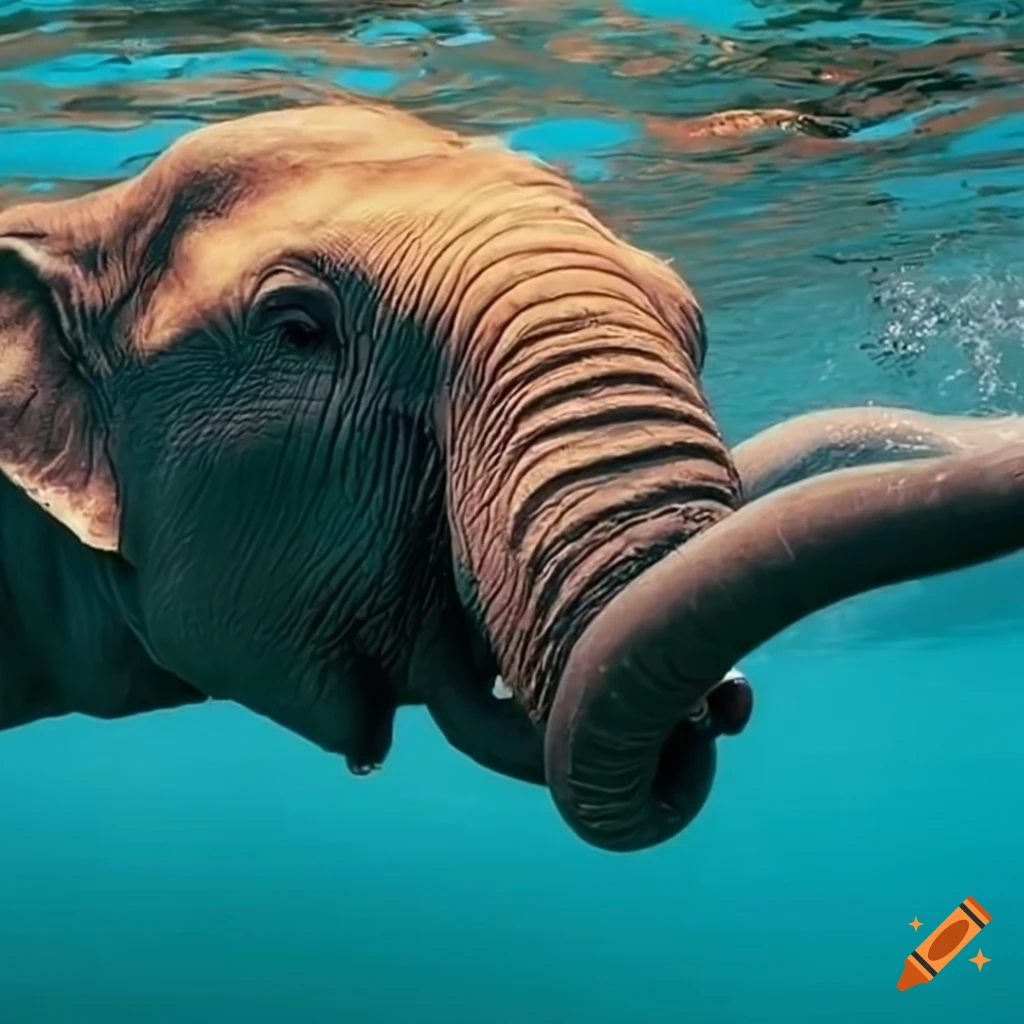 Elephant swimming on Craiyon