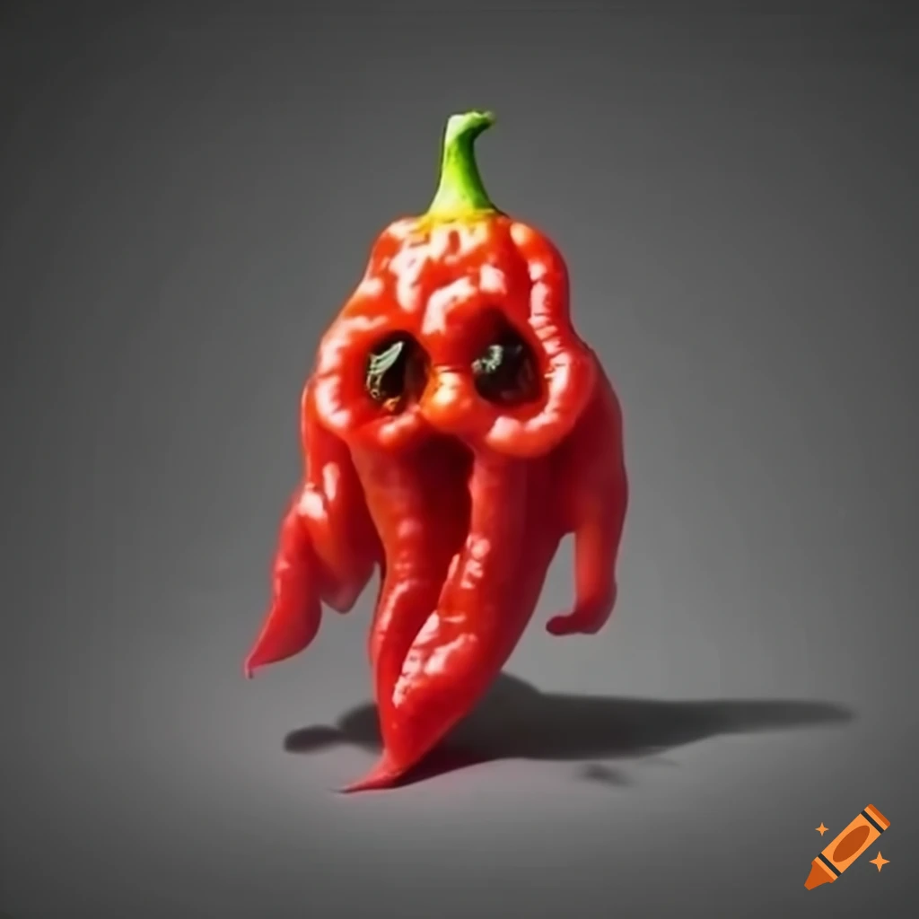 Image of a ghost pepper dressed as a ghost on Craiyon