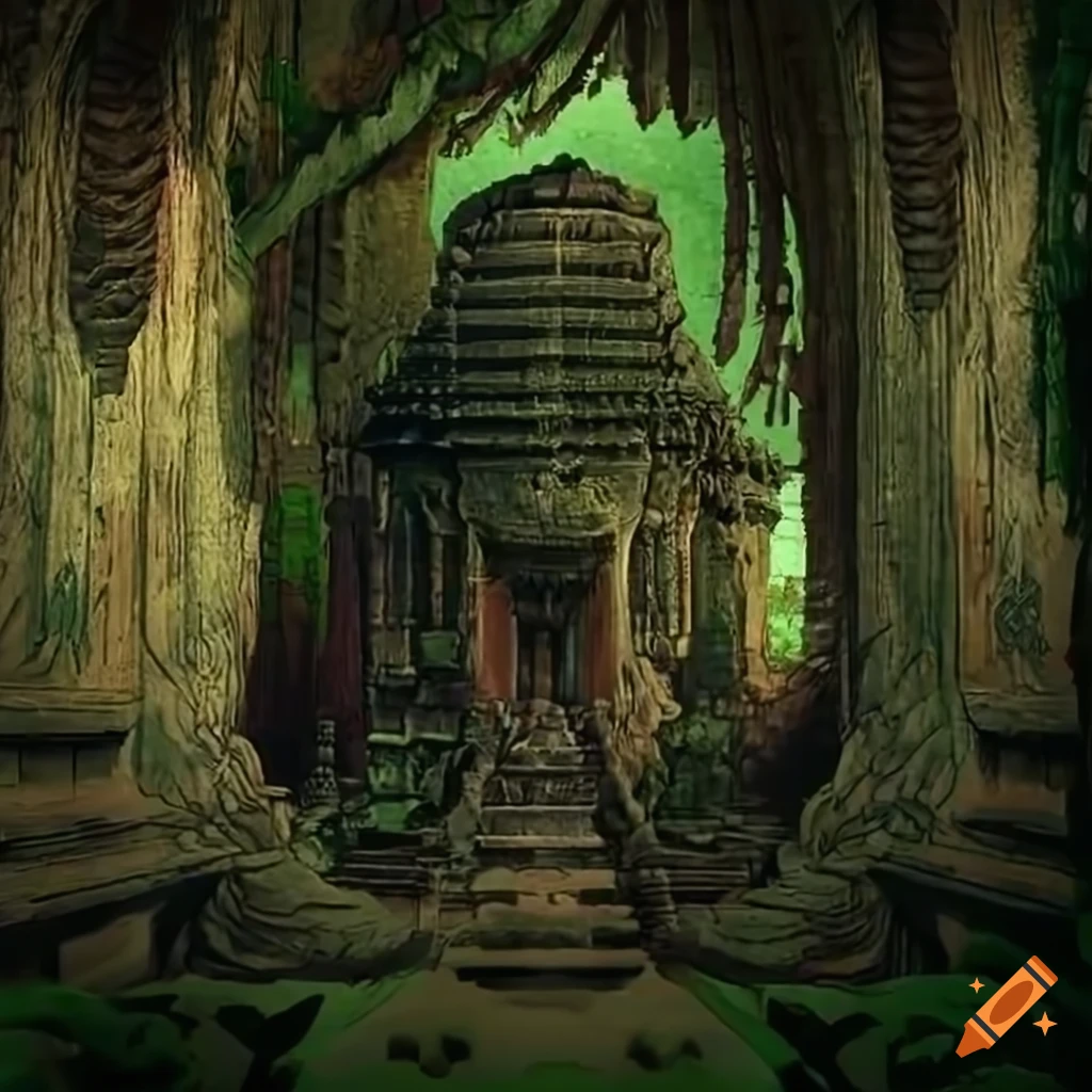 Skeleton of an adventurer in a jungle temple