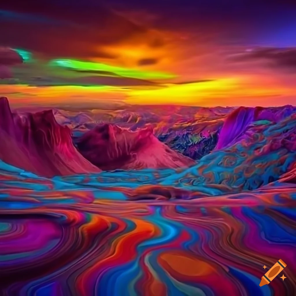 Colorful and surreal landscape