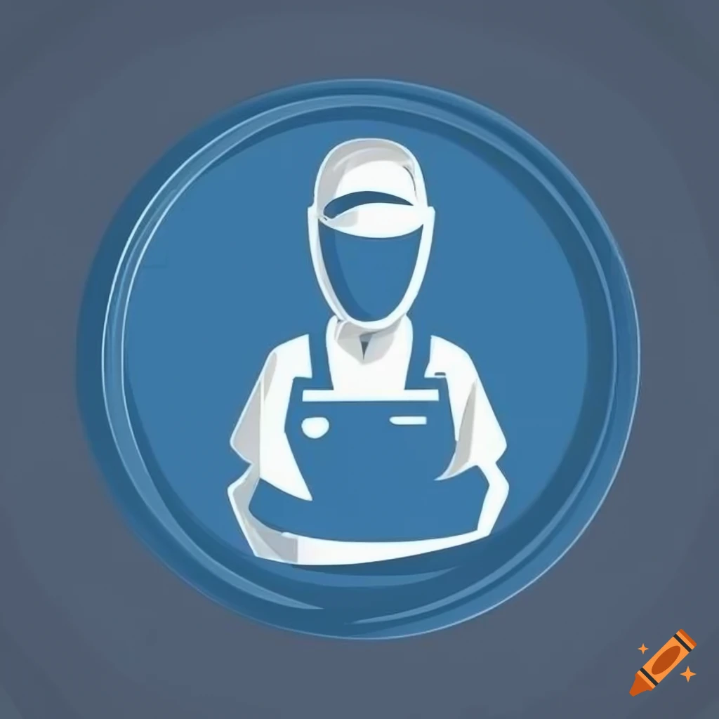 Sleek blue mechanic shop logo on Craiyon