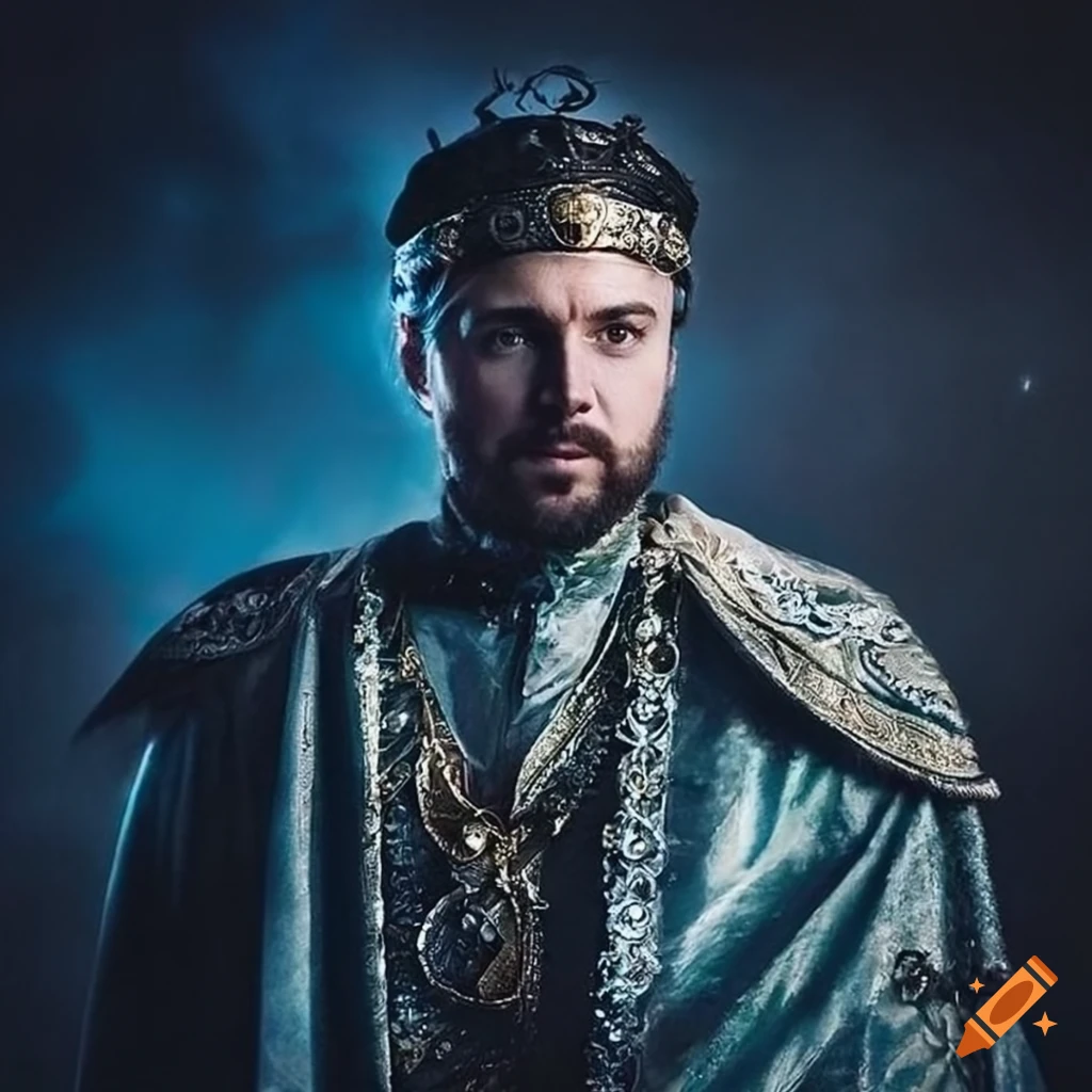 Image of a medieval prince with a magical aura on Craiyon