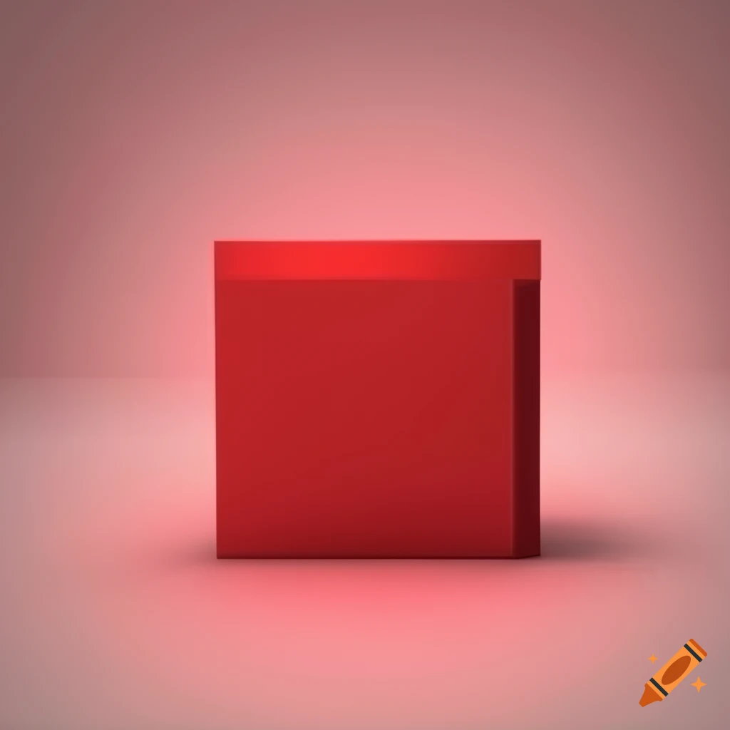 3d red box on a white background on Craiyon