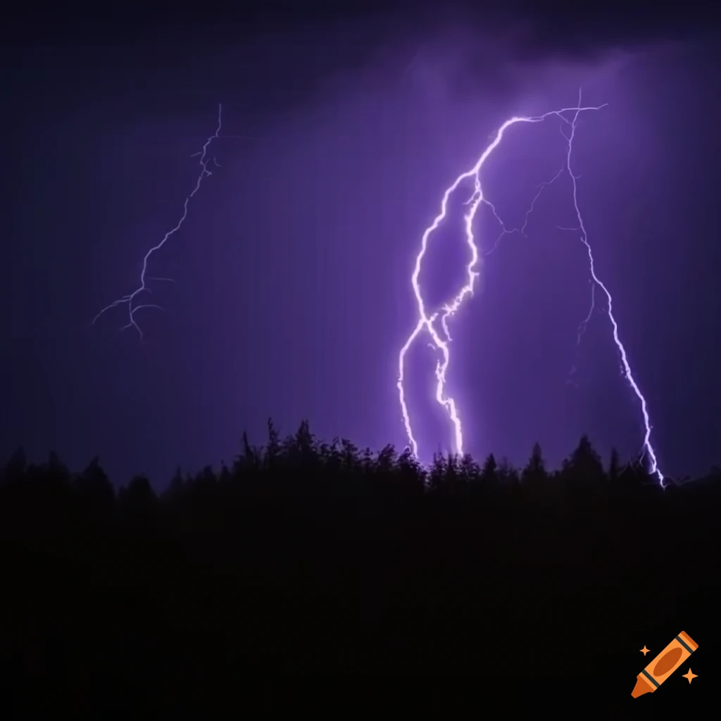 Background with fire and lightning