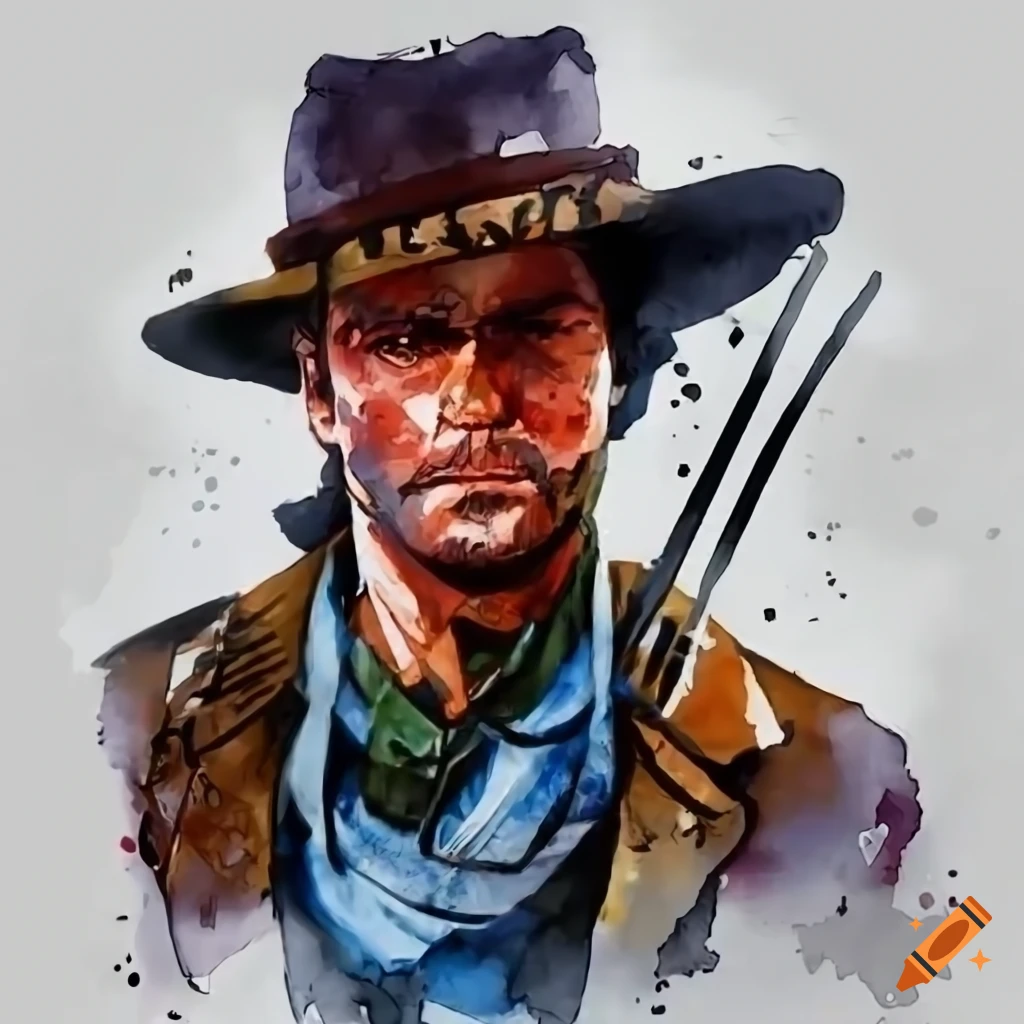 Portrait of a Texas Ranger with a star on his shirt on Craiyon