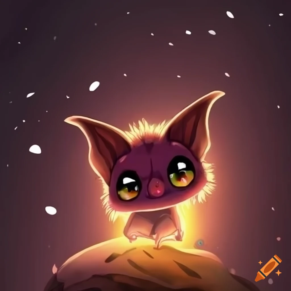 Chibi bat enjoying a peaceful night on Craiyon