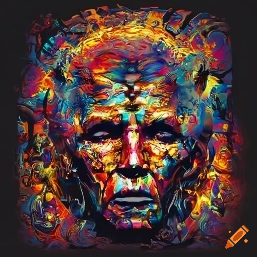 Heavy metal psychedelic artwork on Craiyon