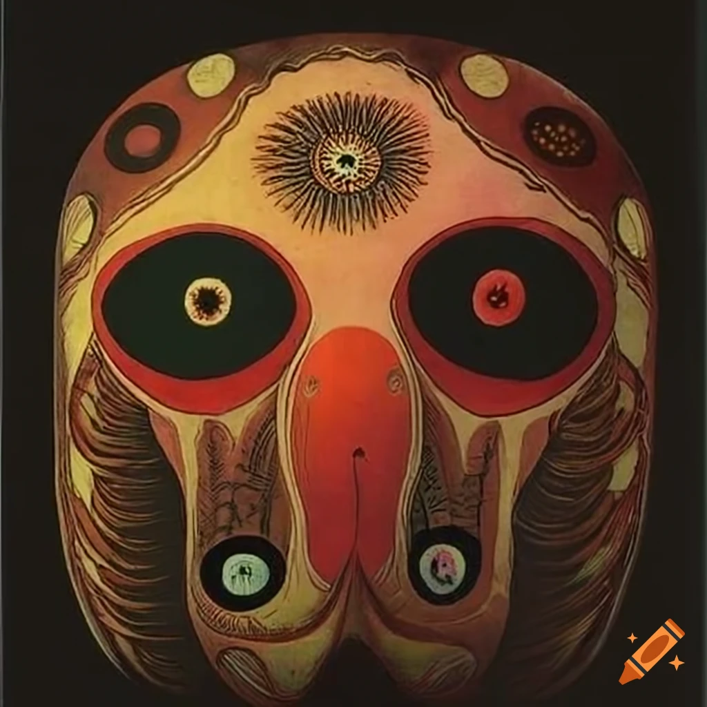 Colorful woodcut print inspired by native Salish motifs and designs on ...