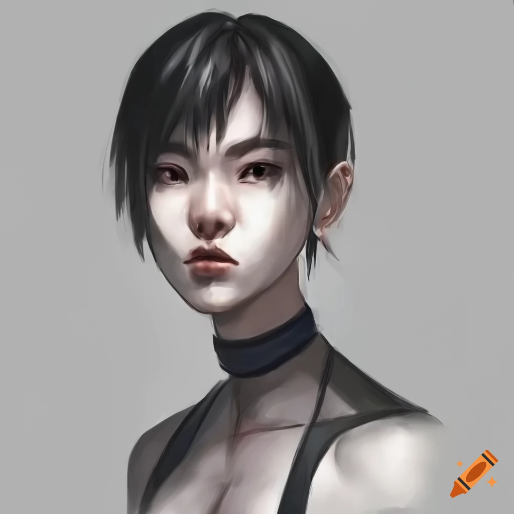 Sketch of a stylish female martial artist on Craiyon