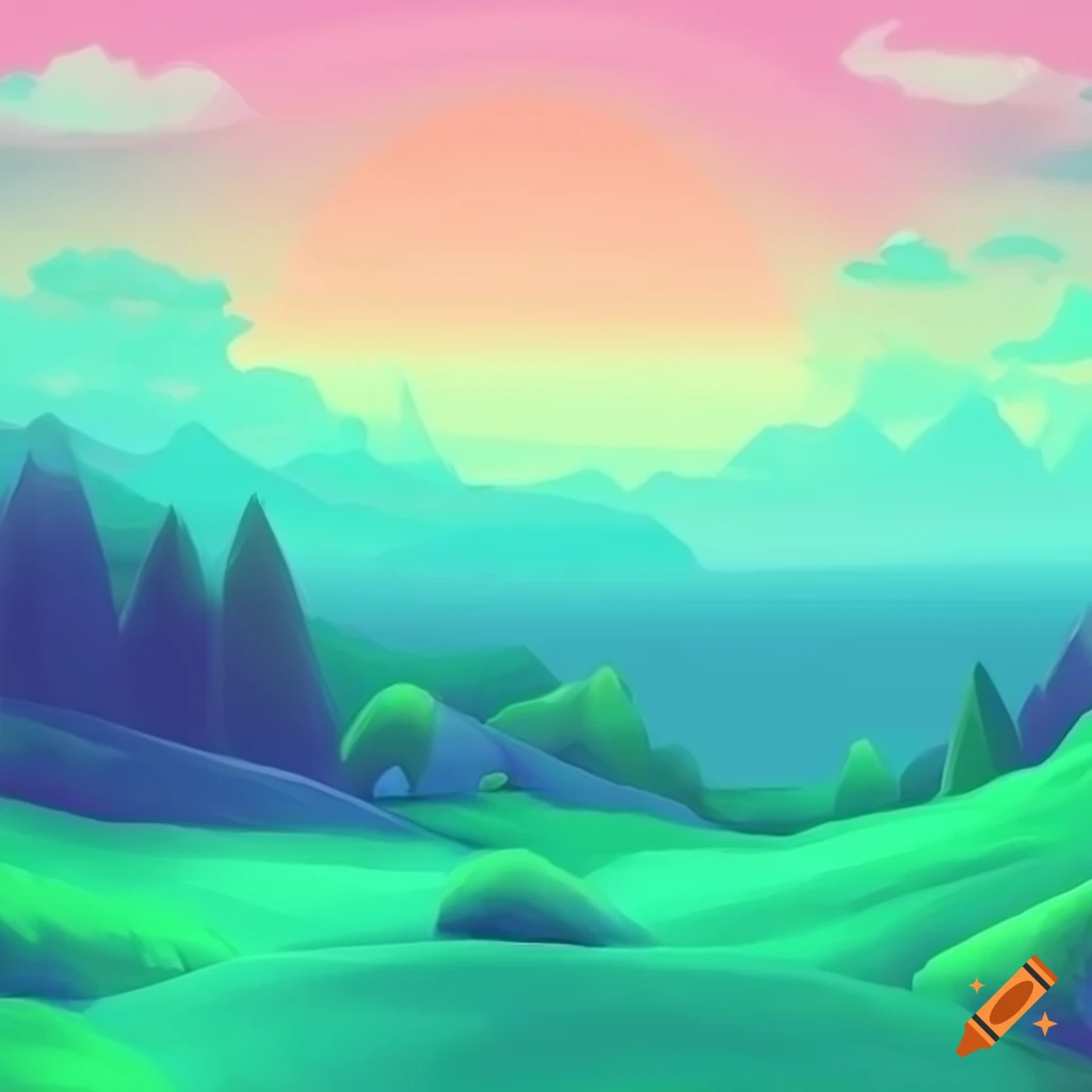 Storybook-style background illustration on Craiyon