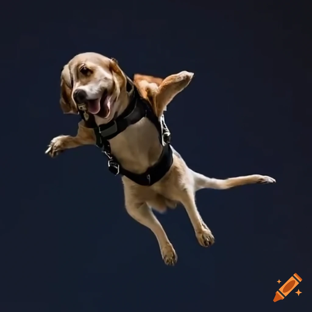Dog skydiving