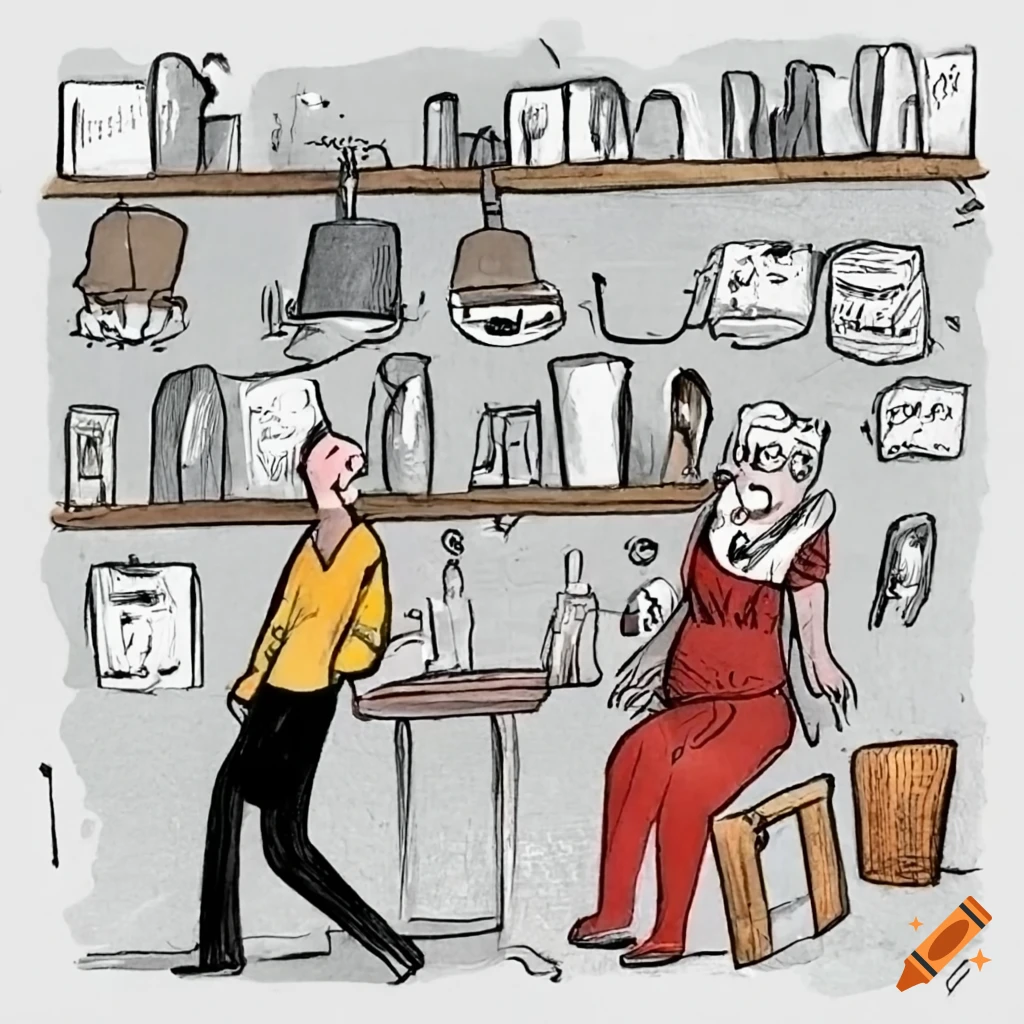 Editorial cartoon illustrating demand factors in everyday life on Craiyon