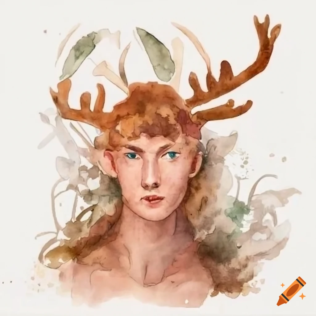 Artwork of the god Pan surrounded by animals and plants on Craiyon