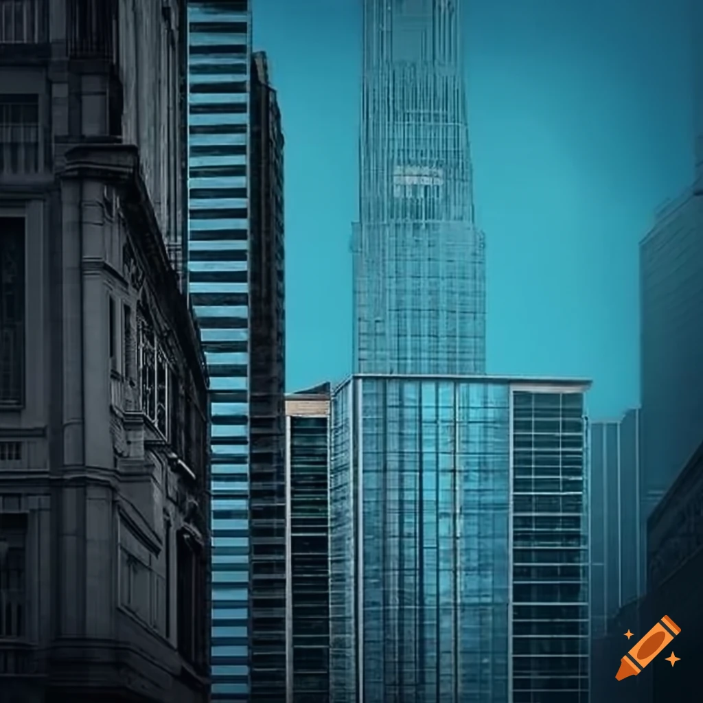 Photo-realistic view of the bottom of a building in New York City on ...