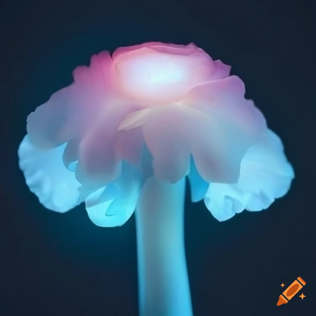 Glowing blue mushroom flower