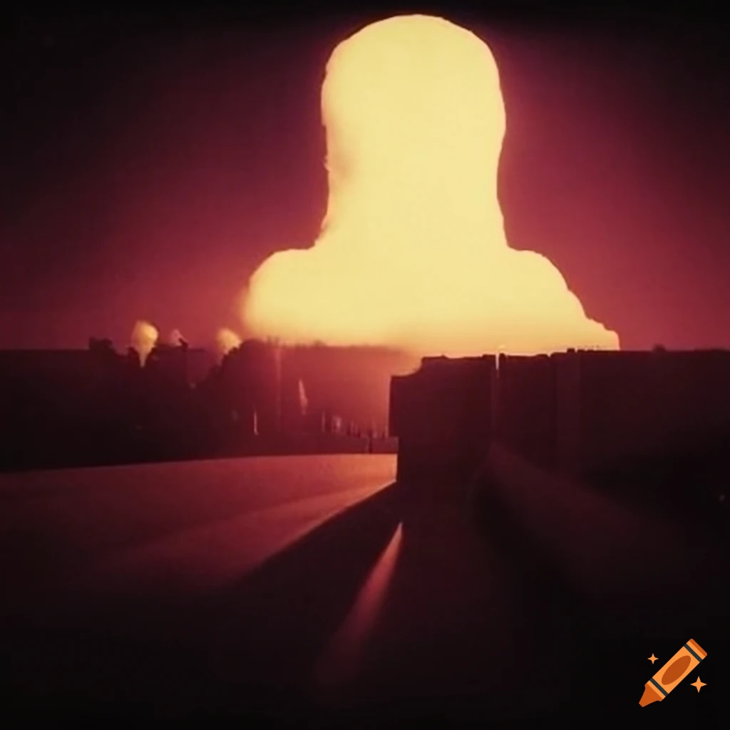 Historical photo of an atomic bomb explosion on Craiyon