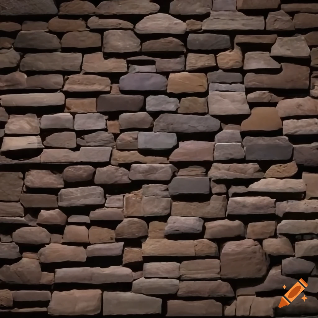 Top down view of well-lit stone block tiles