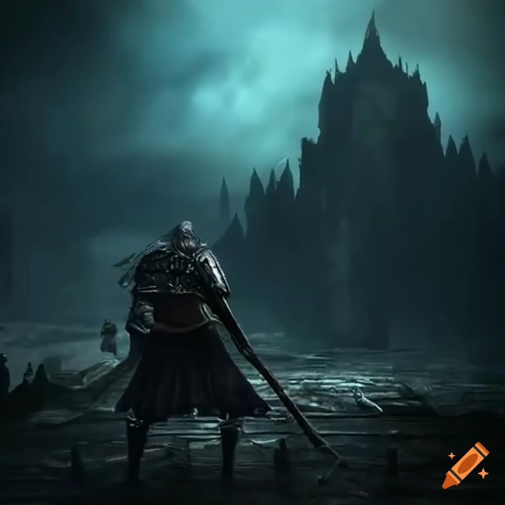 Image of a warrior from dark souls after a victorious battle