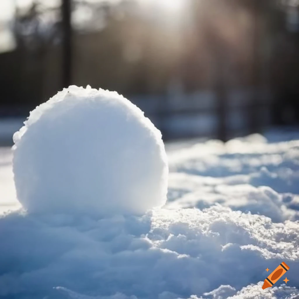 Close-up photo of a snowball