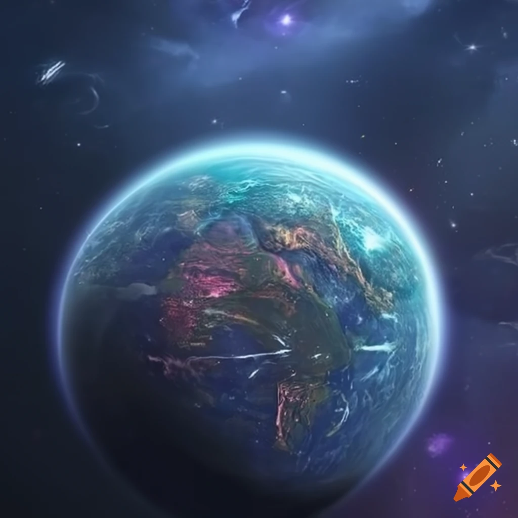 Image of a futuristic planet on Craiyon