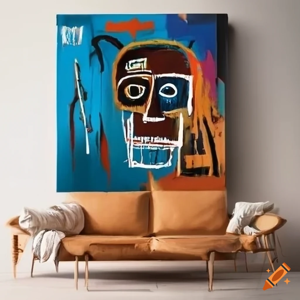 Tiger painting with basquiat-inspired symbols on Craiyon