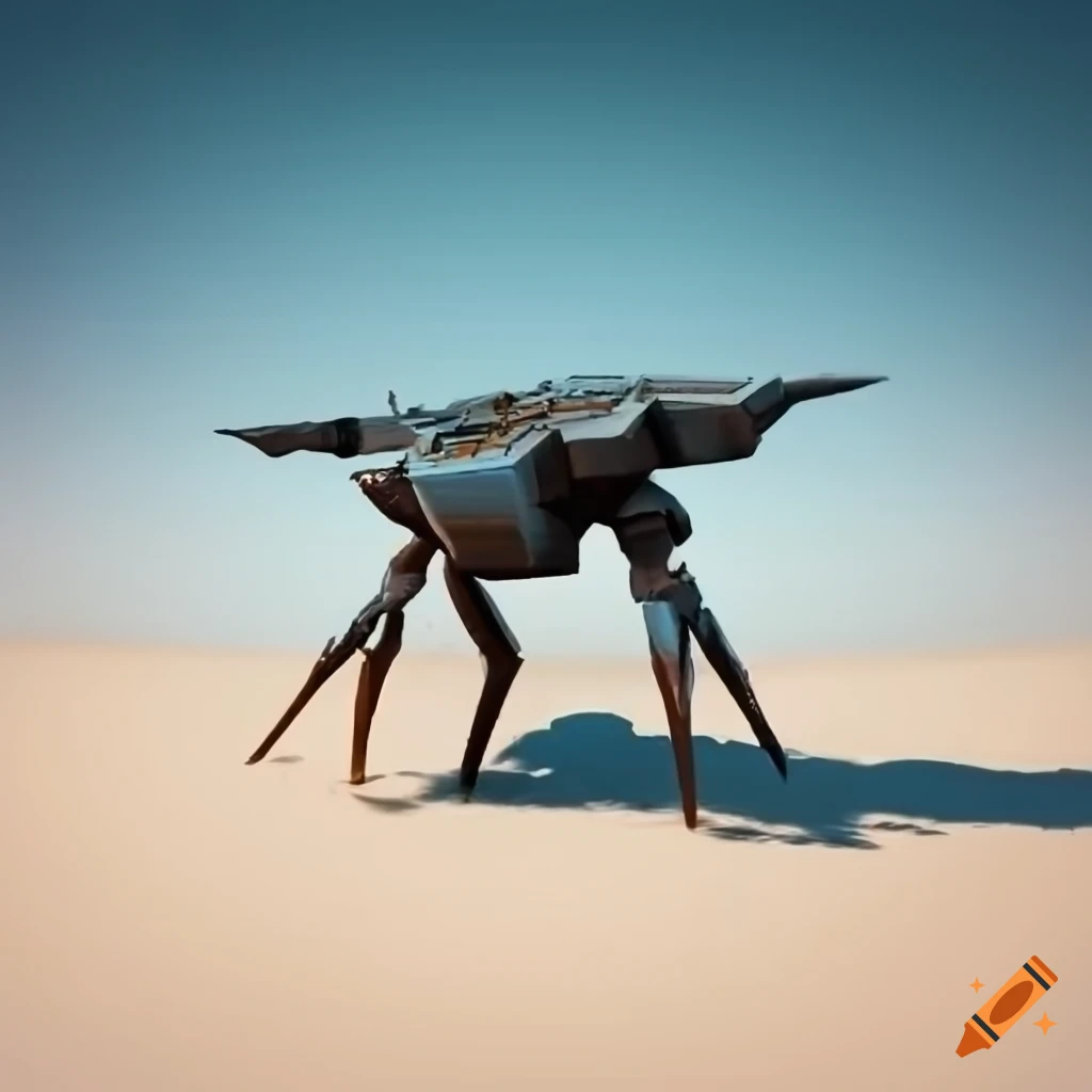 Mecha on the beach with long legs