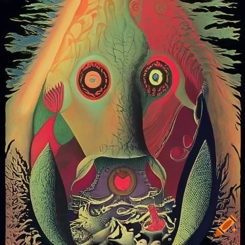 Colorful serigraph artwork inspired by salish culture on Craiyon