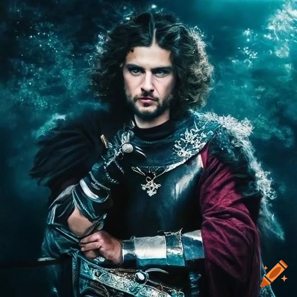 Medieval prince surrounded by enchanting glow on Craiyon