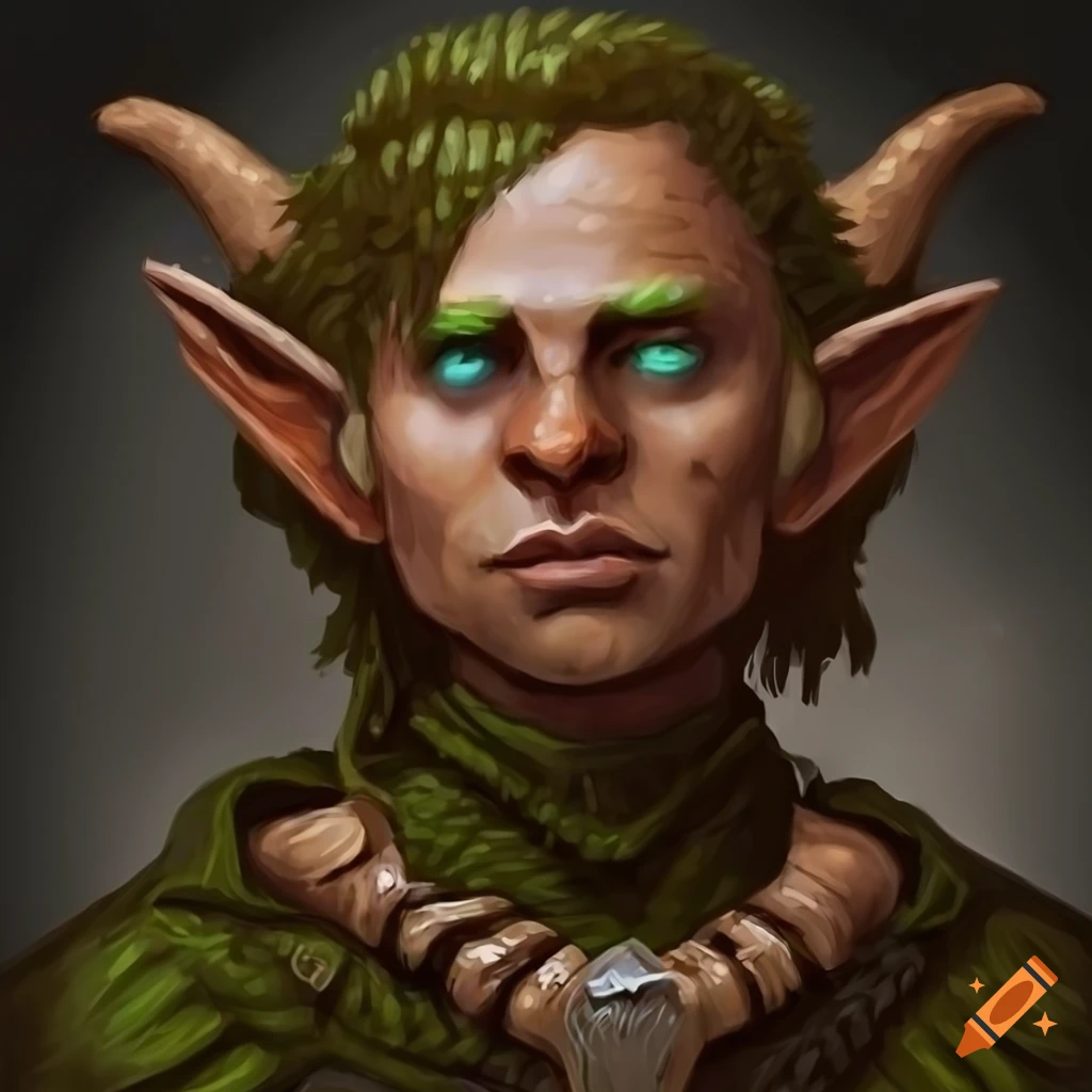 Portrait of a male forest gnome druid on Craiyon