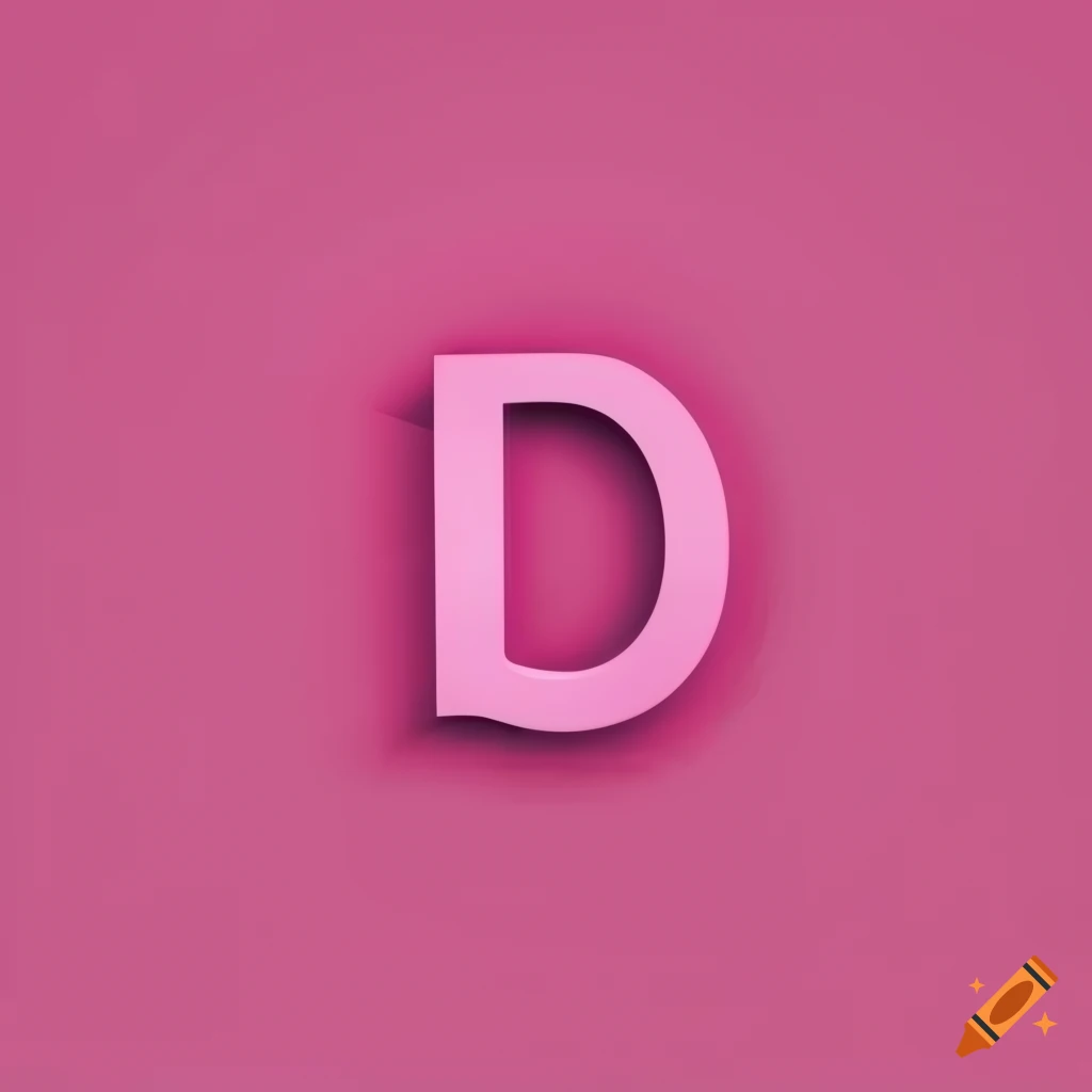 Pink letter D logo against a pink sky background on Craiyon