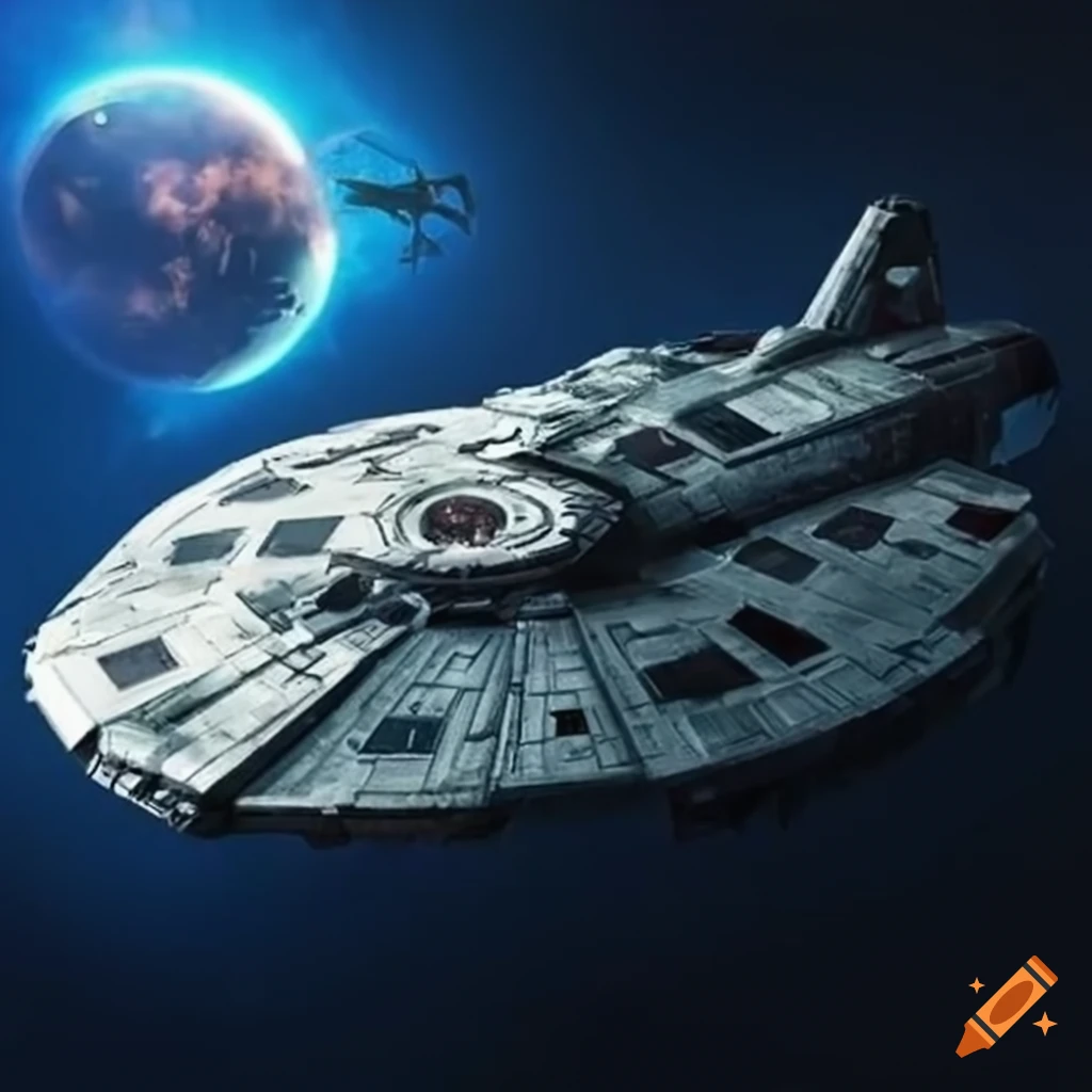 Fusion of starship enterprise and death star on Craiyon