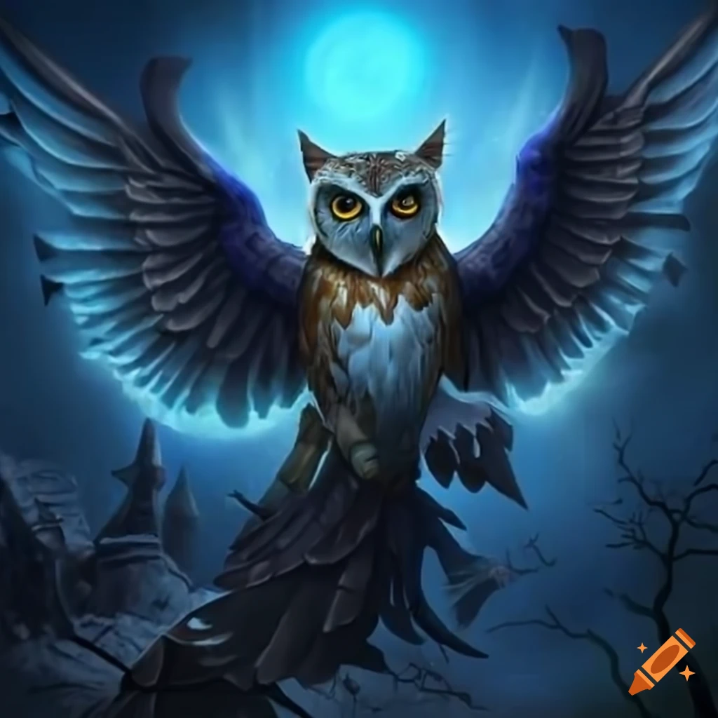 Illustration of stormwind night owls on Craiyon